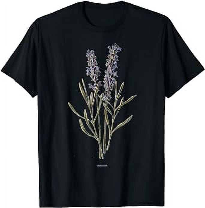 Lavender Botanical Print Lavandula Vera Plant T-Shirt - Walmart.com