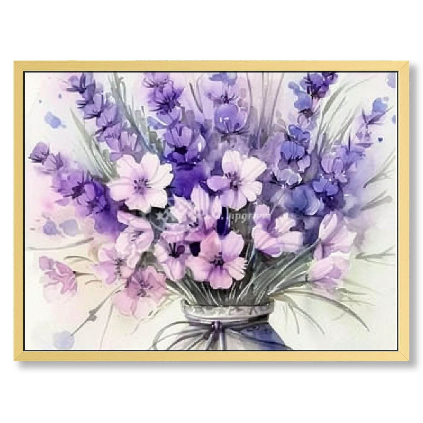 Lavender Canvas Purple Flower Wall Art Lavender Bouquet Picture Floral ...