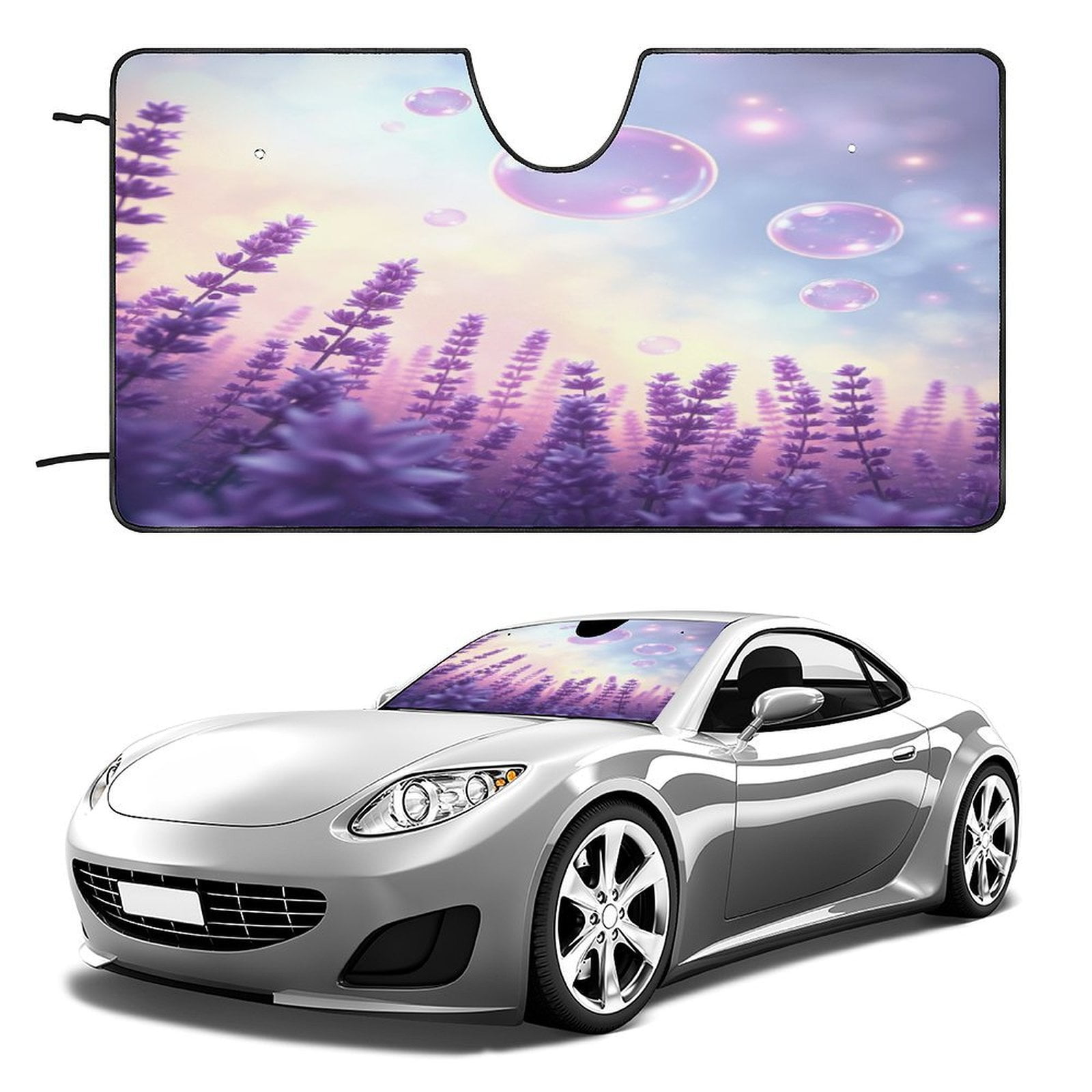 Lavender Car Windshield Sunshade Auto Sun Shade Car Front Window Covers ...