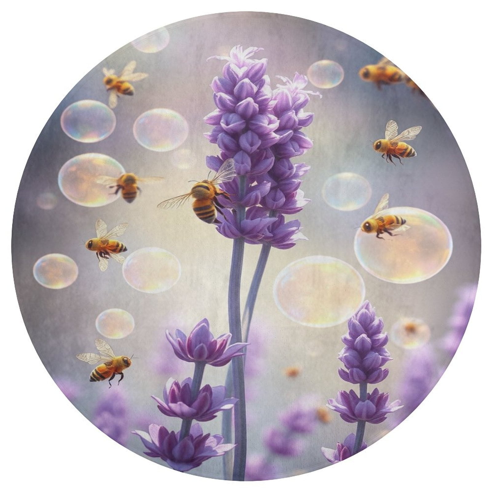 Lavender Circular Carpet Floor Mat Living Room Sofa Room Bed Rug ...