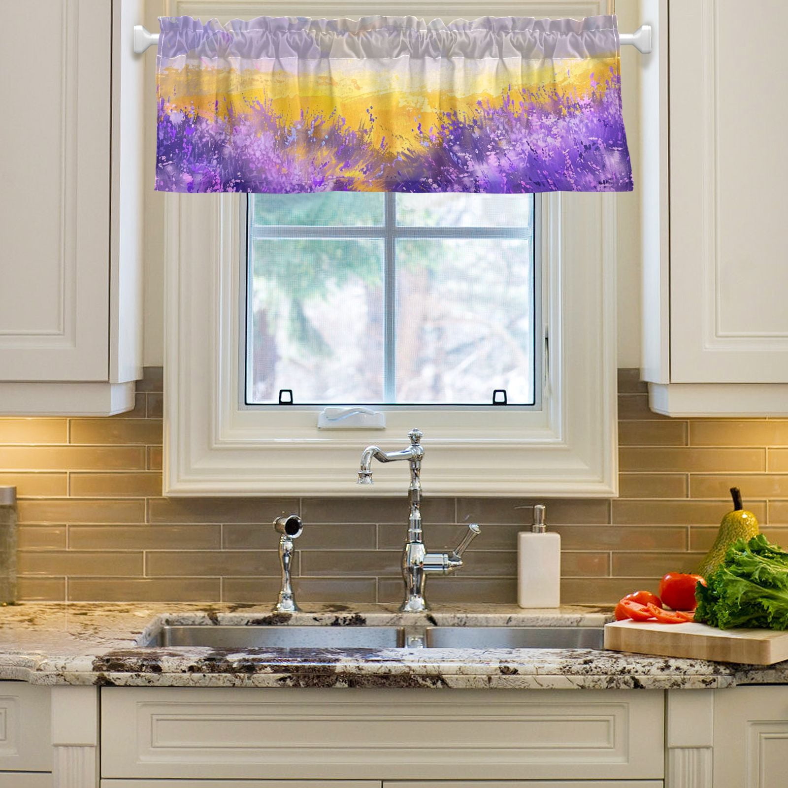 Lavender Clouds Wheat Curtain Valances Farmhouse Design Window ...