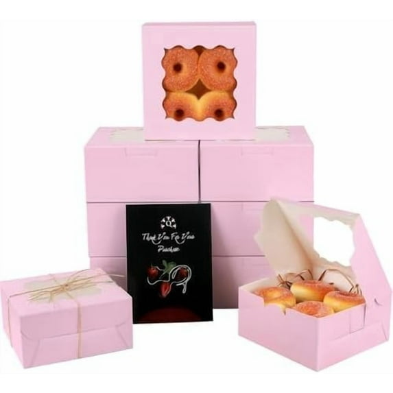 Lavender Cookie Boxes with Window 36packs 6x6x3 Lavender Bakery Box ...