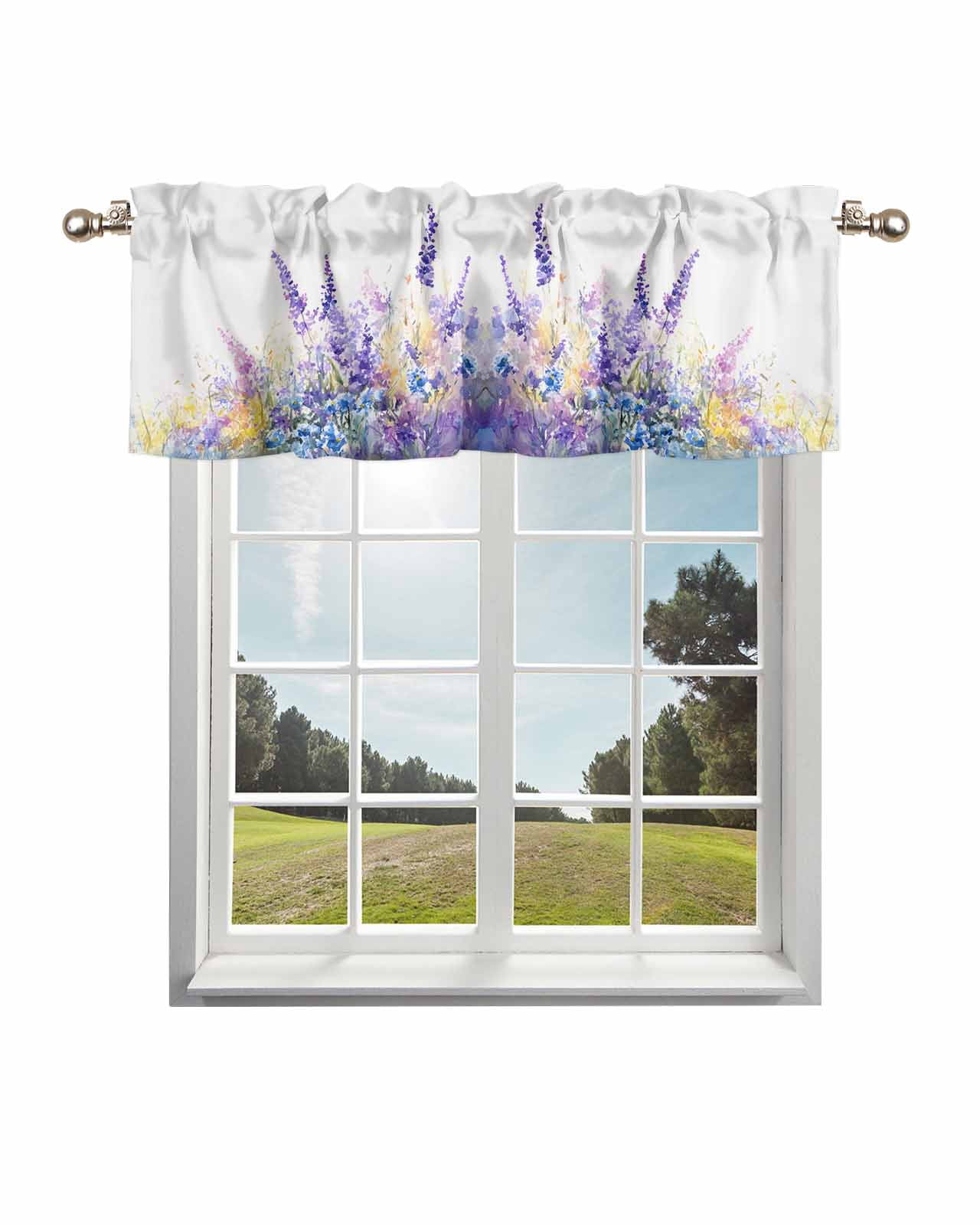 Lavender Curtain Valance for Windows/Living Room/Kitchen/Bathroom/Café ...