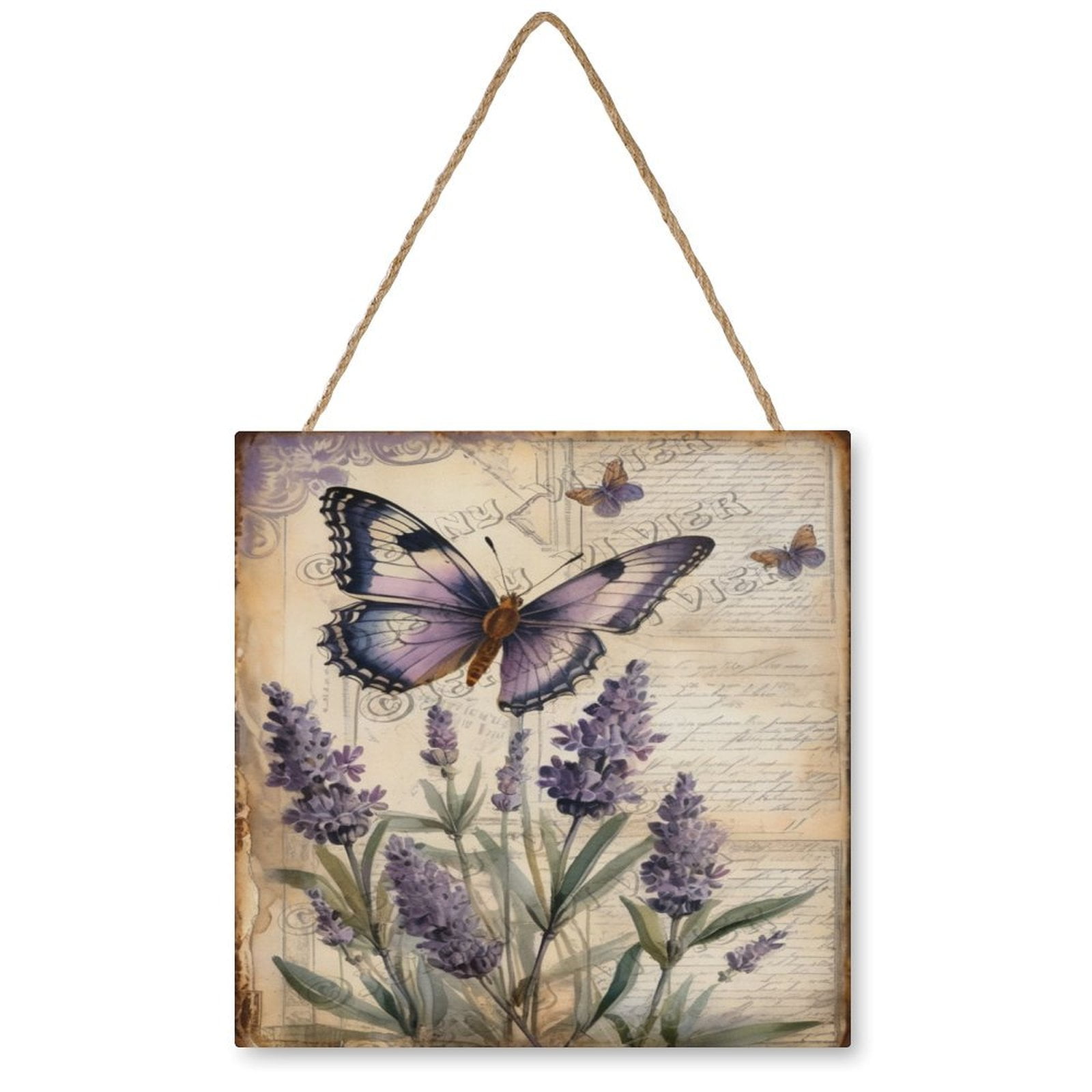 Lavender Decorative Wood Hanging Wood Plaque, Rustic Door Sign, Wall ...