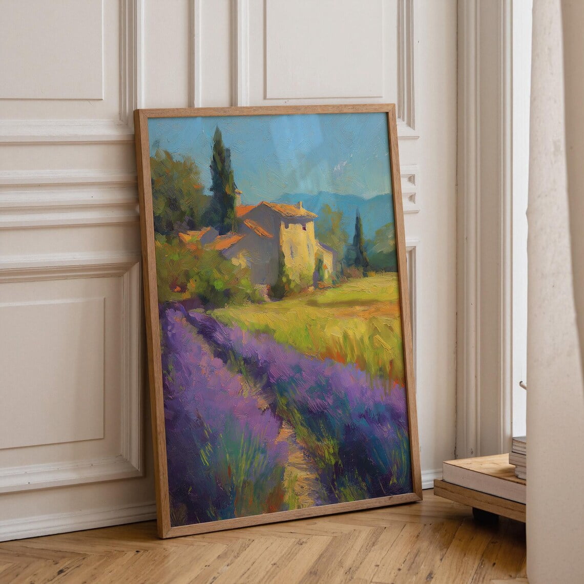 Lavender Field Provence Landscape French Country Farmhouse Art ...