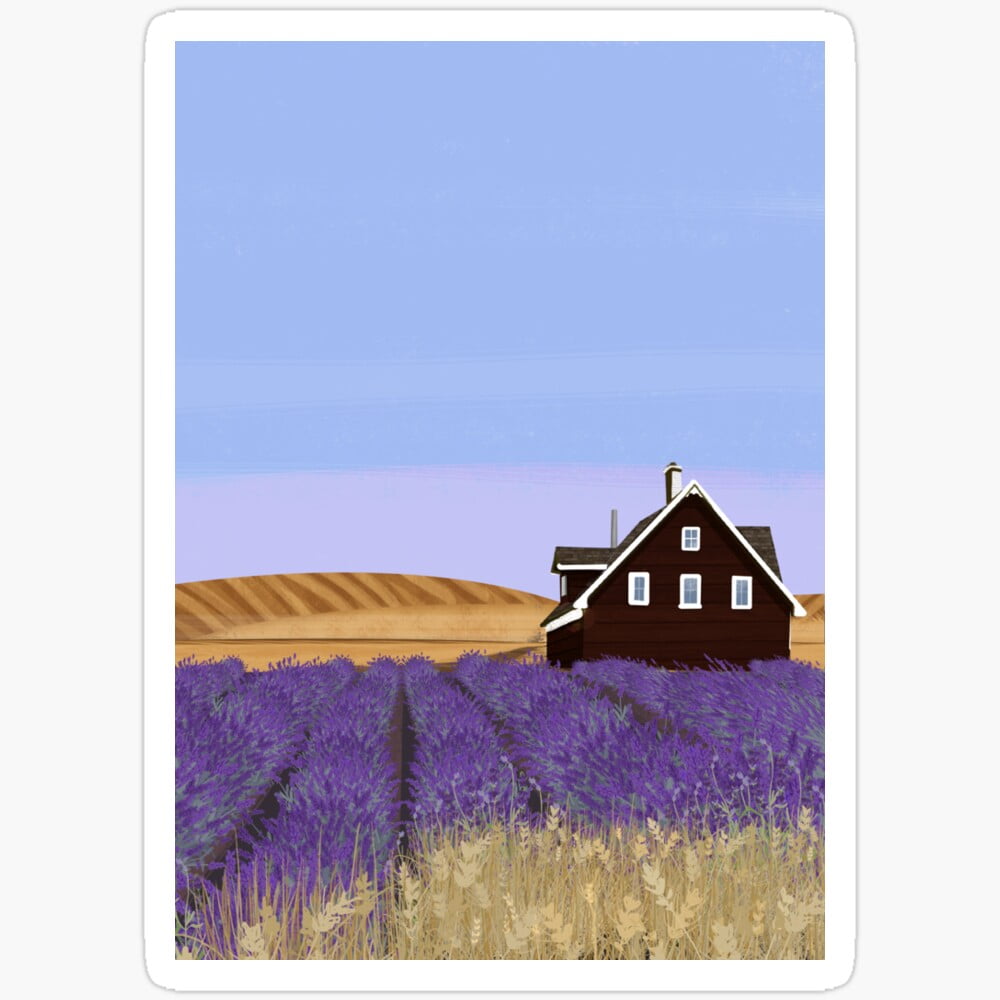 Lavender Fields 1 Sticker Phone Decal Water Bottle Stickers Car Decals ...
