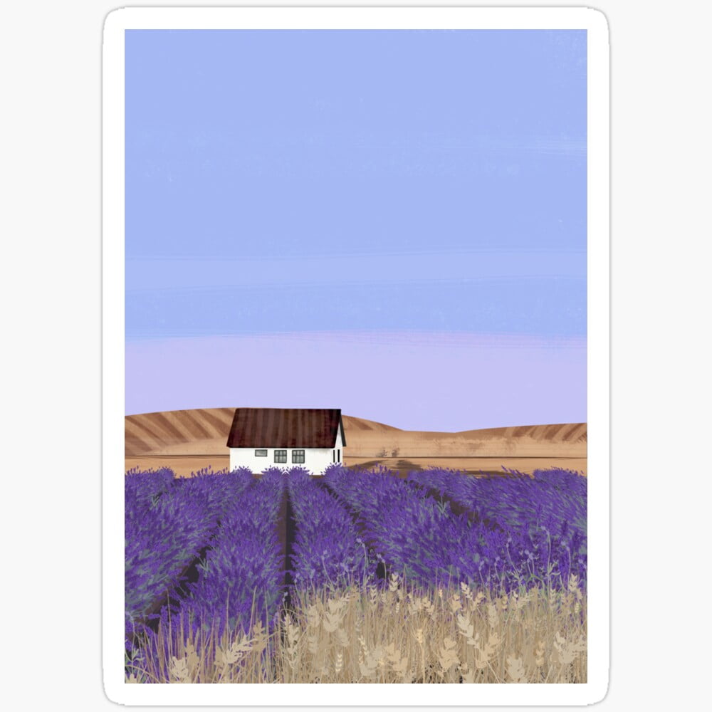 Lavender Fields 2 Sticker Phone Decal Water Bottle Stickers Car Decals ...
