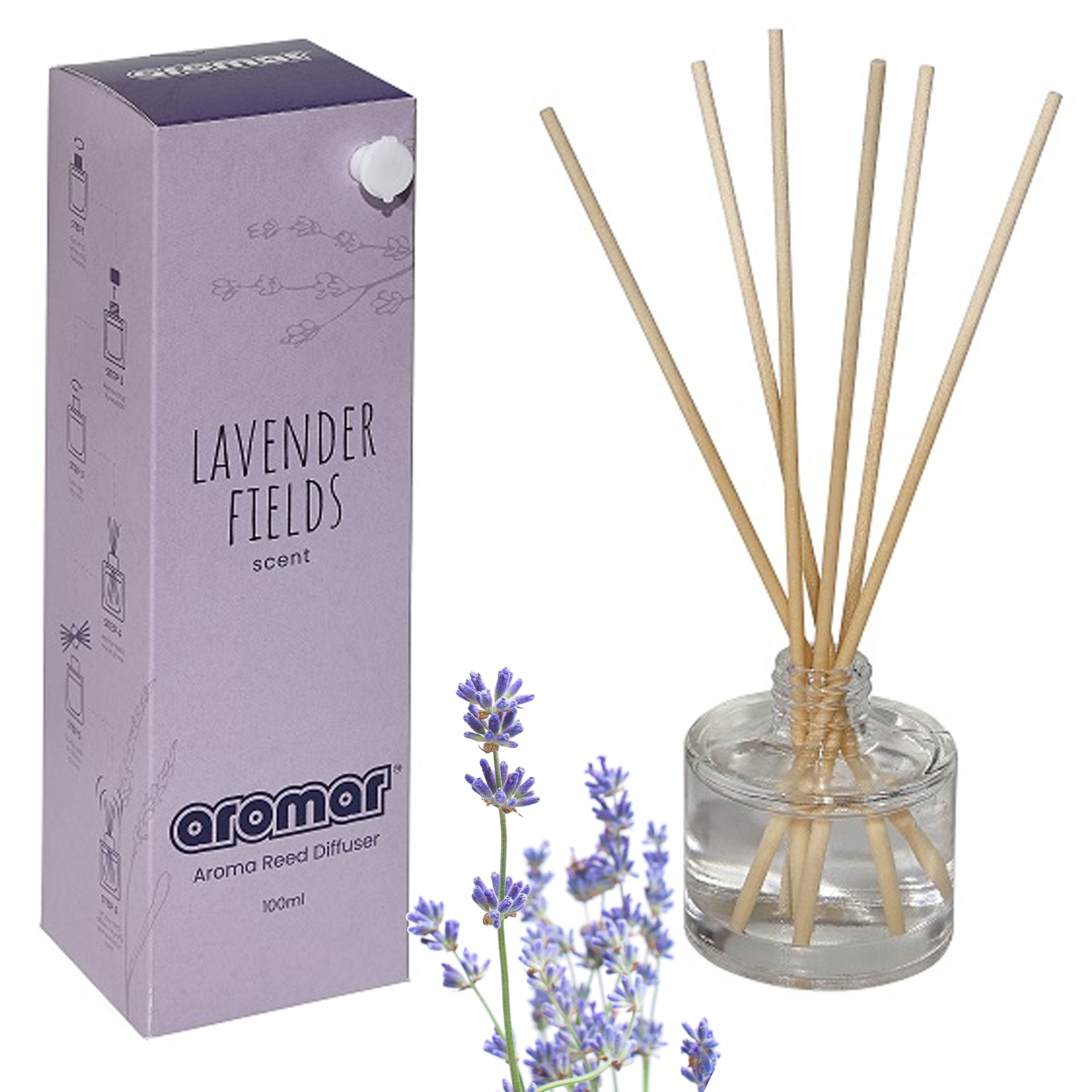 Lavender Fields Premium Rattan Reed Sticks Fragrance Oil Diffuser Aroma 100ml - Walmart.com