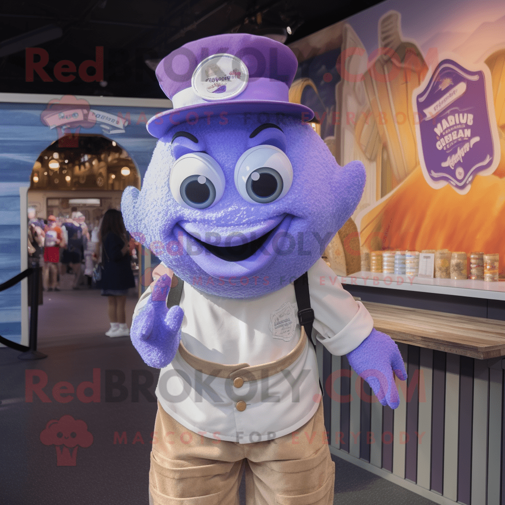 Lavender Fish And Chips REDBROKOLY mascot costume character dressed ...