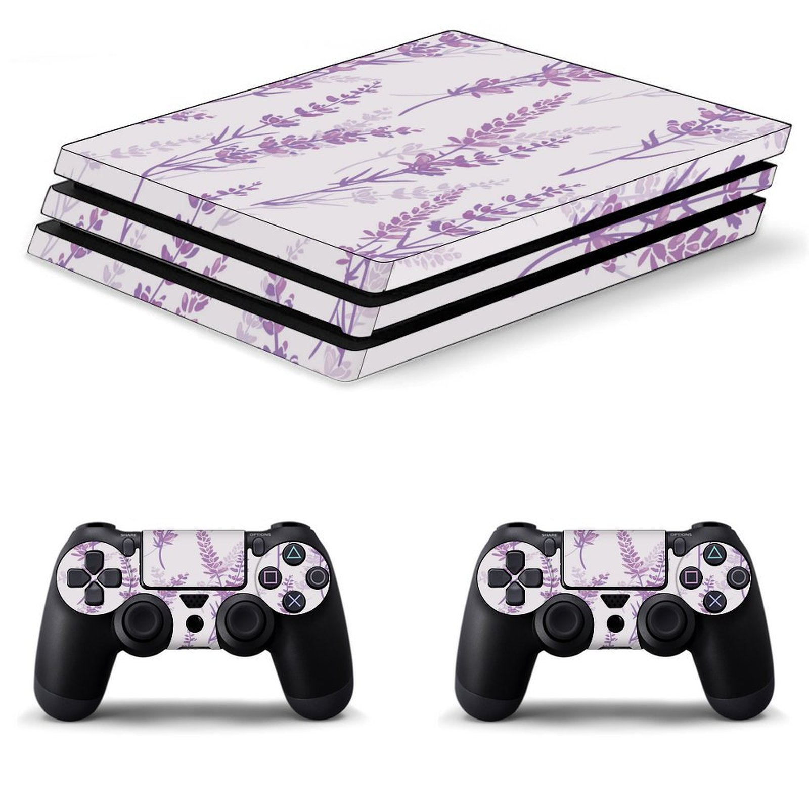 Lavender Floral Purple PS4/PS4 Pro/PS4 Slim Skin Sticker For Console ...