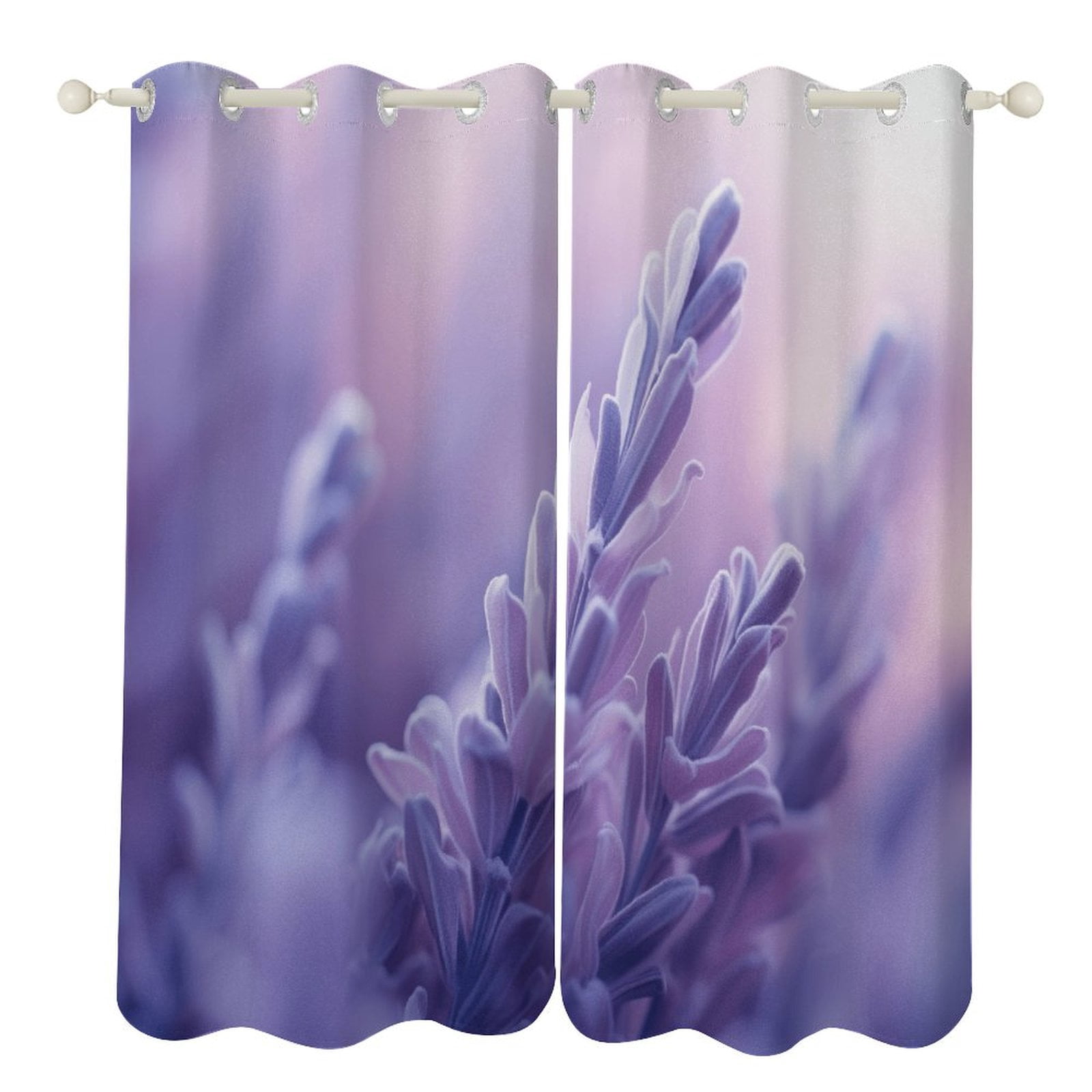 Lavender Flower 2 Panels Curtains for Bedroom Living Room Drapes ...