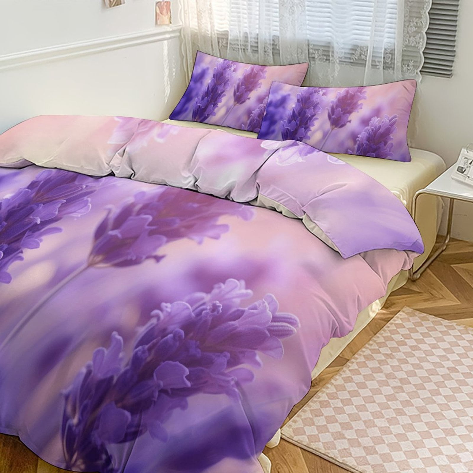 Lavender Flower 3D Duvet Cover Set Quilt Cover Theme of Kid Boy Girl ...