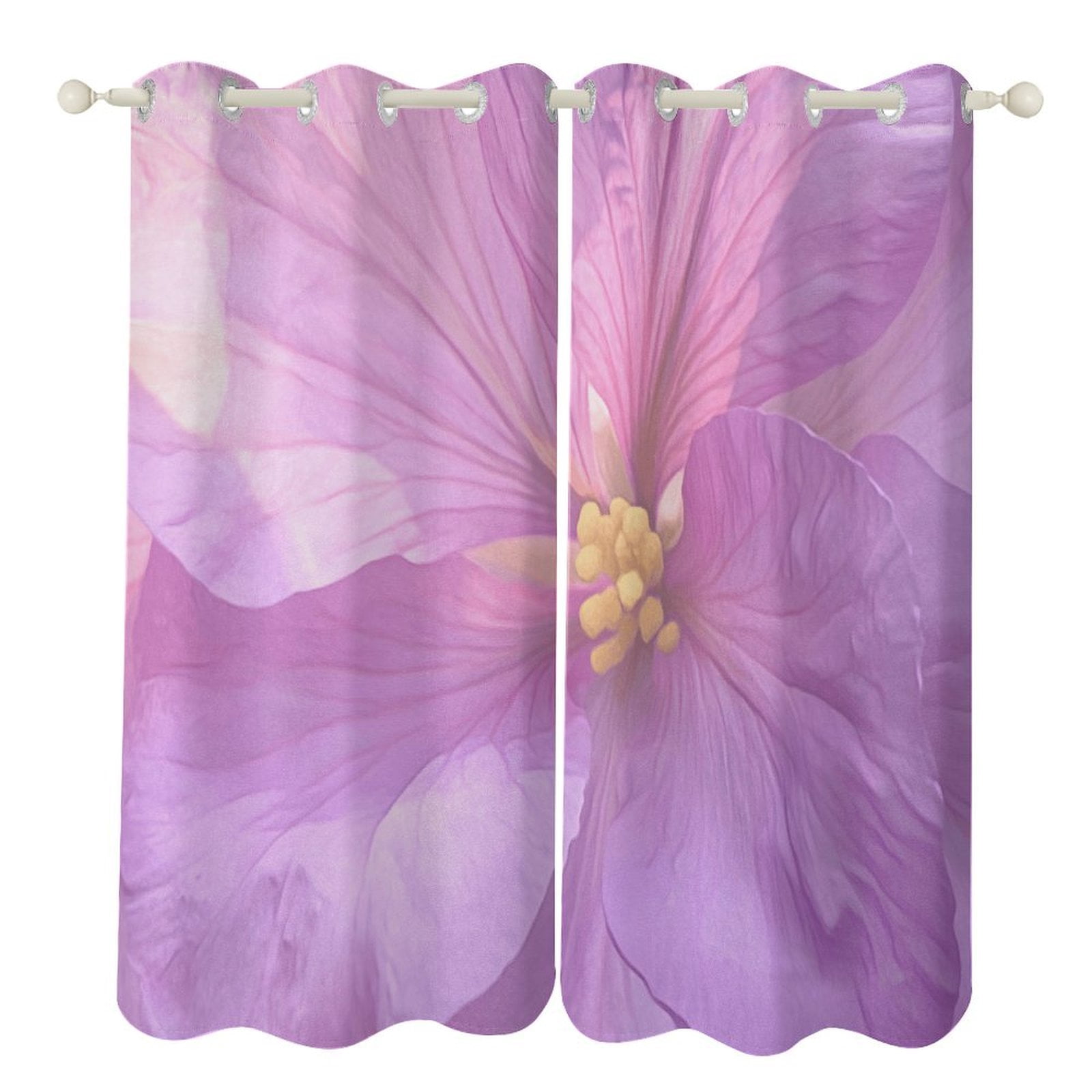 Lavender Flower Blackout Window Curtains for Bedroom Living Room ...