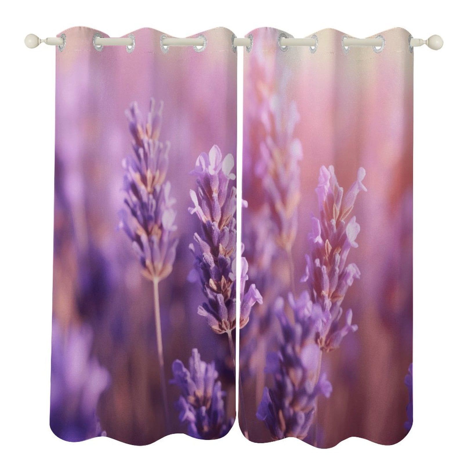 Lavender Flower Blackout Window Curtains for Bedroom Living Room ...