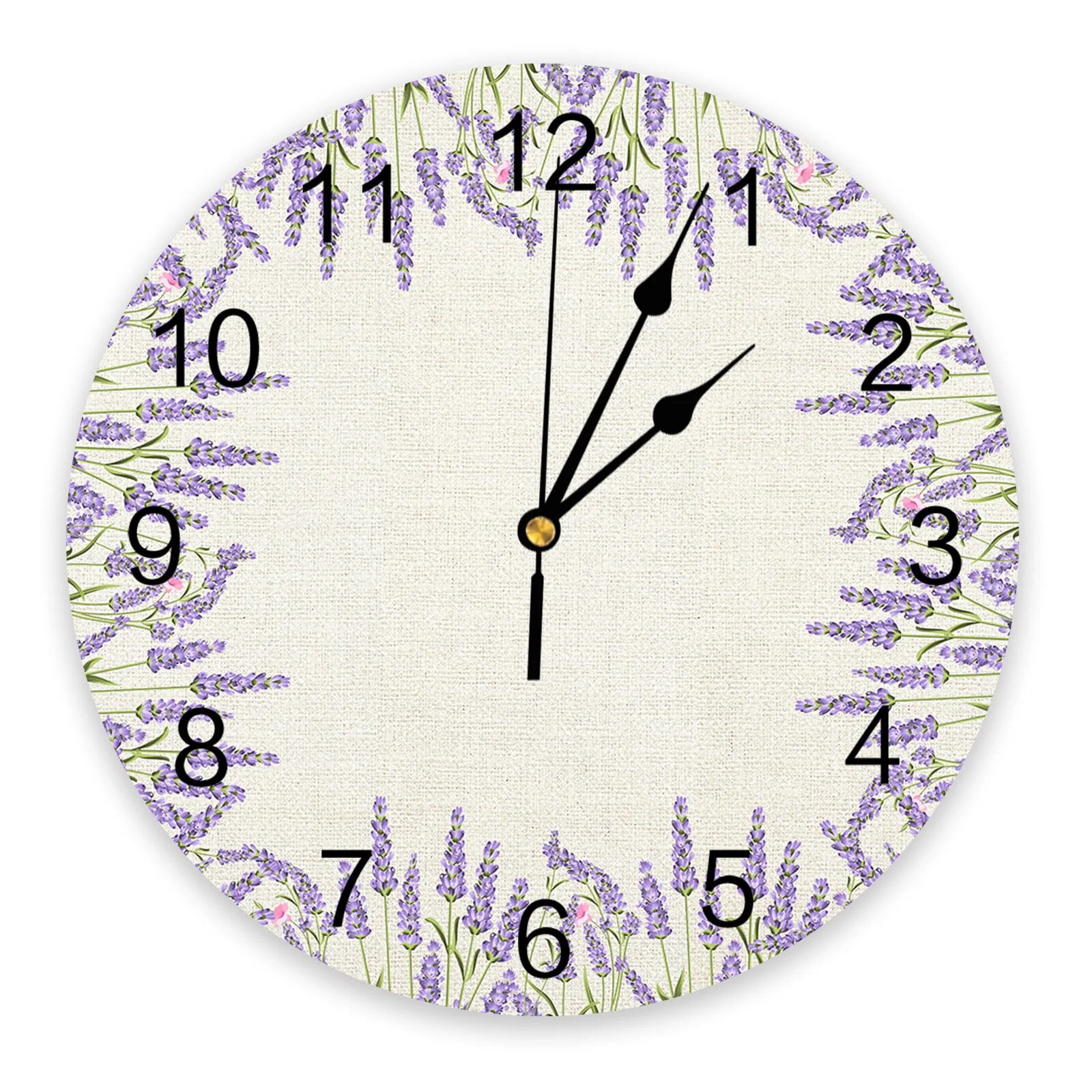 Lavender Flower Clocks Wall Home Decor Modern Kitchen Room Bedroom ...