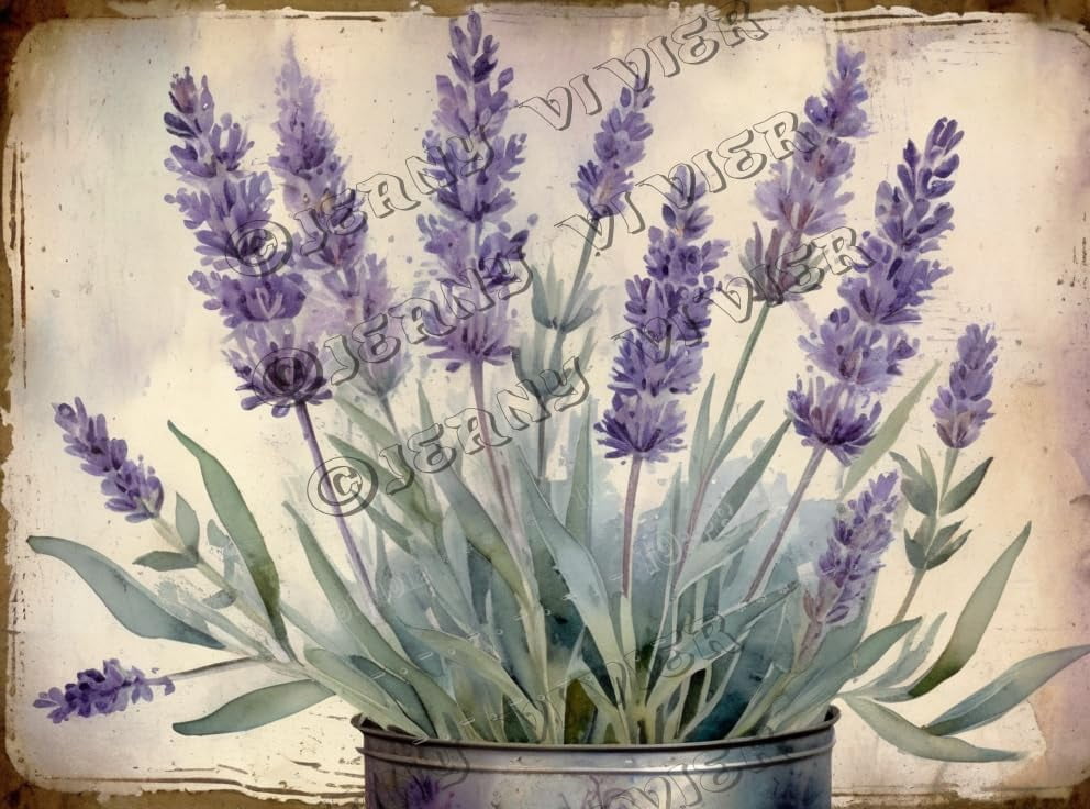 Lavender Flower Retro Aluminum Sign 12"x8" Metal Sign Lavender Flower ...