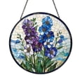 Lavender Flower Stained Glass Style Suncatcher – Floral Window Decor ...