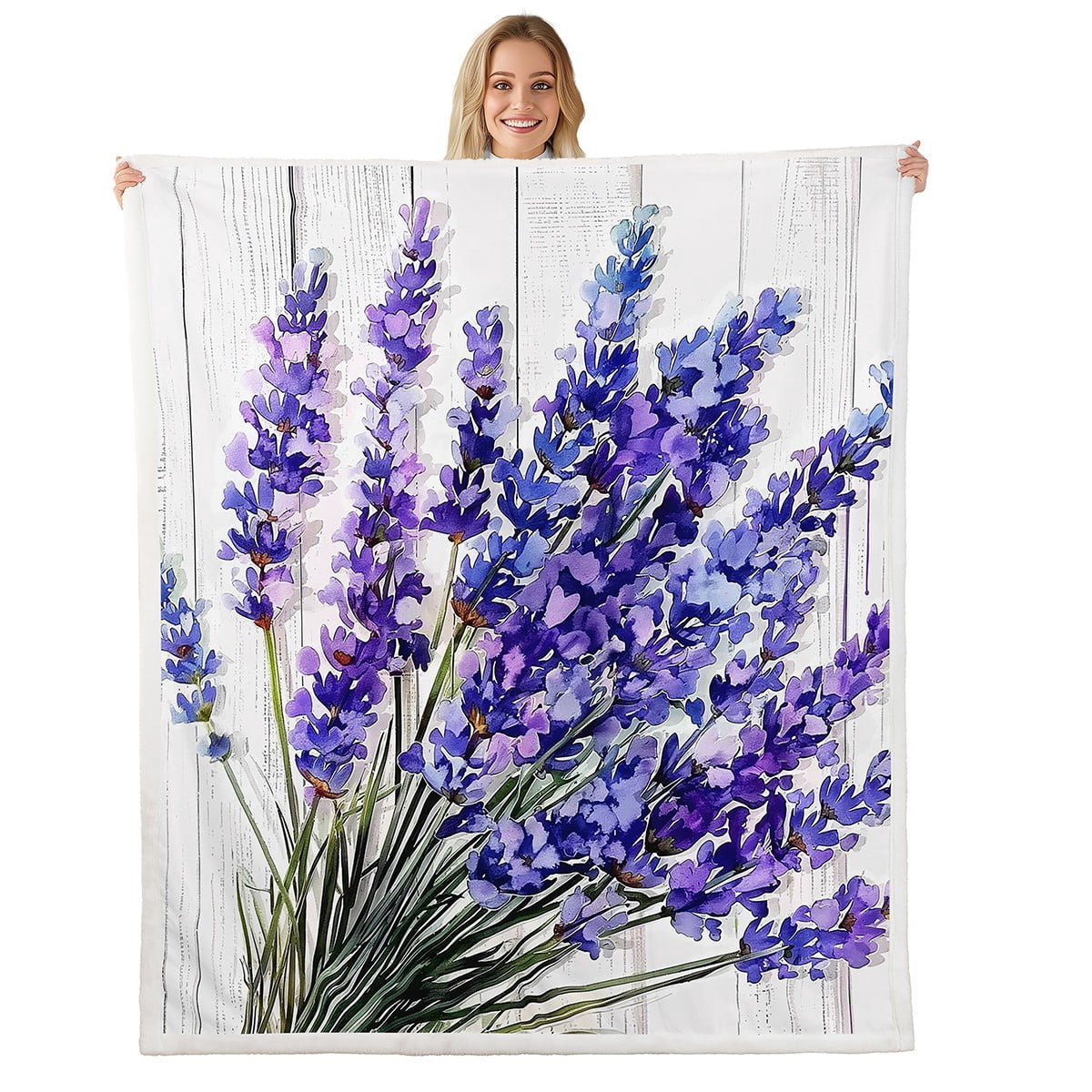 Lavender Flower Throw Blanket 40x50 Inch for Bedroom Living Rooms Sofa ...
