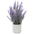 Briful Lavender Flowers Artificial Fake Plant in Cement Pot, Rustic ...