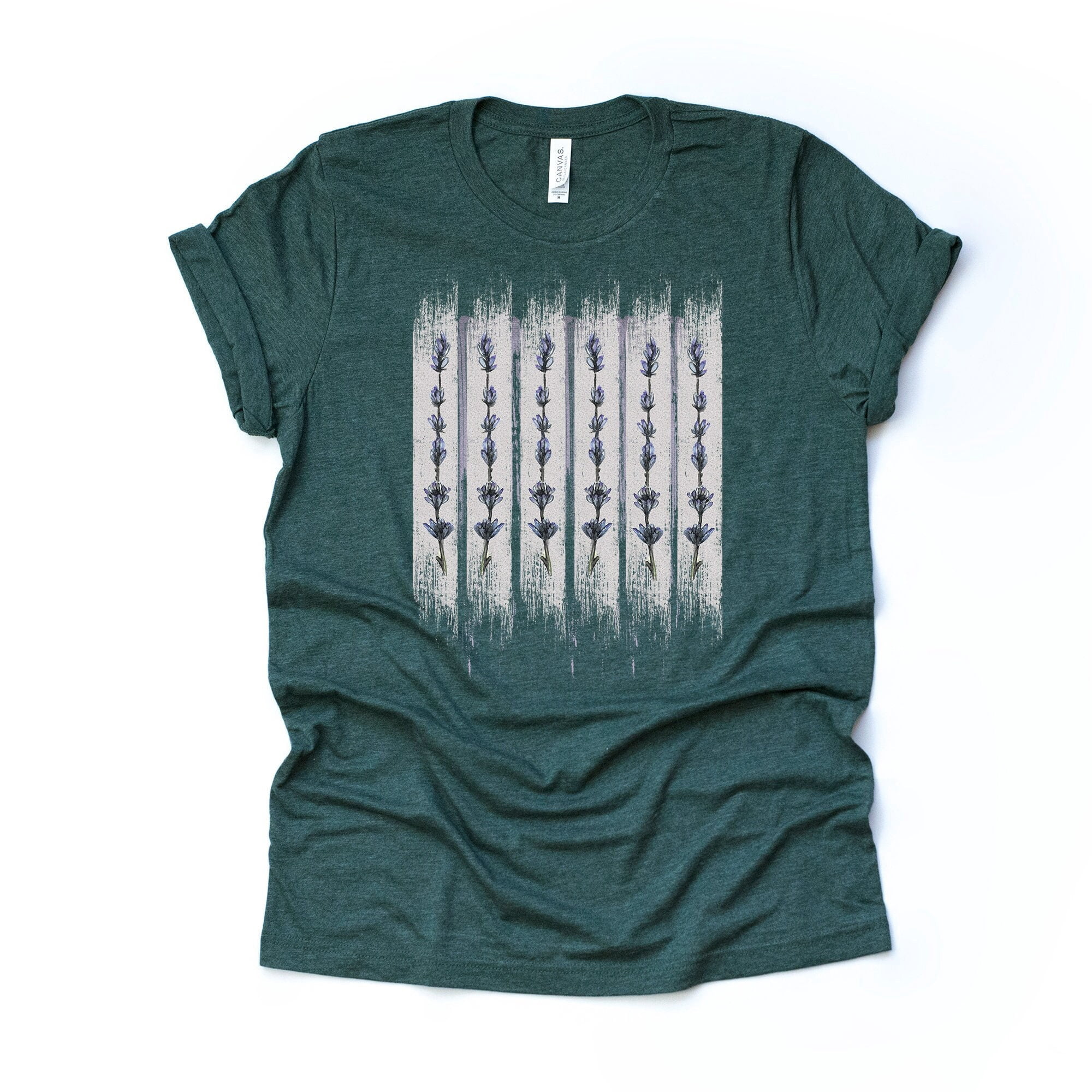 Lavender Flowers Bella + Canvas T-Shirt: Modern Brush Strokes Design ...