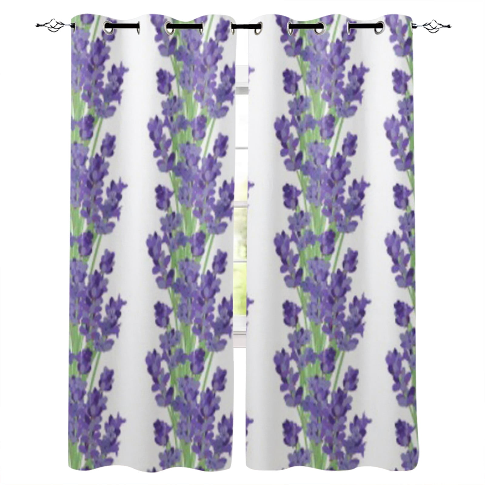 Lavender Flowers Curtains For Living Room Decoration Window Blind Cloth ...