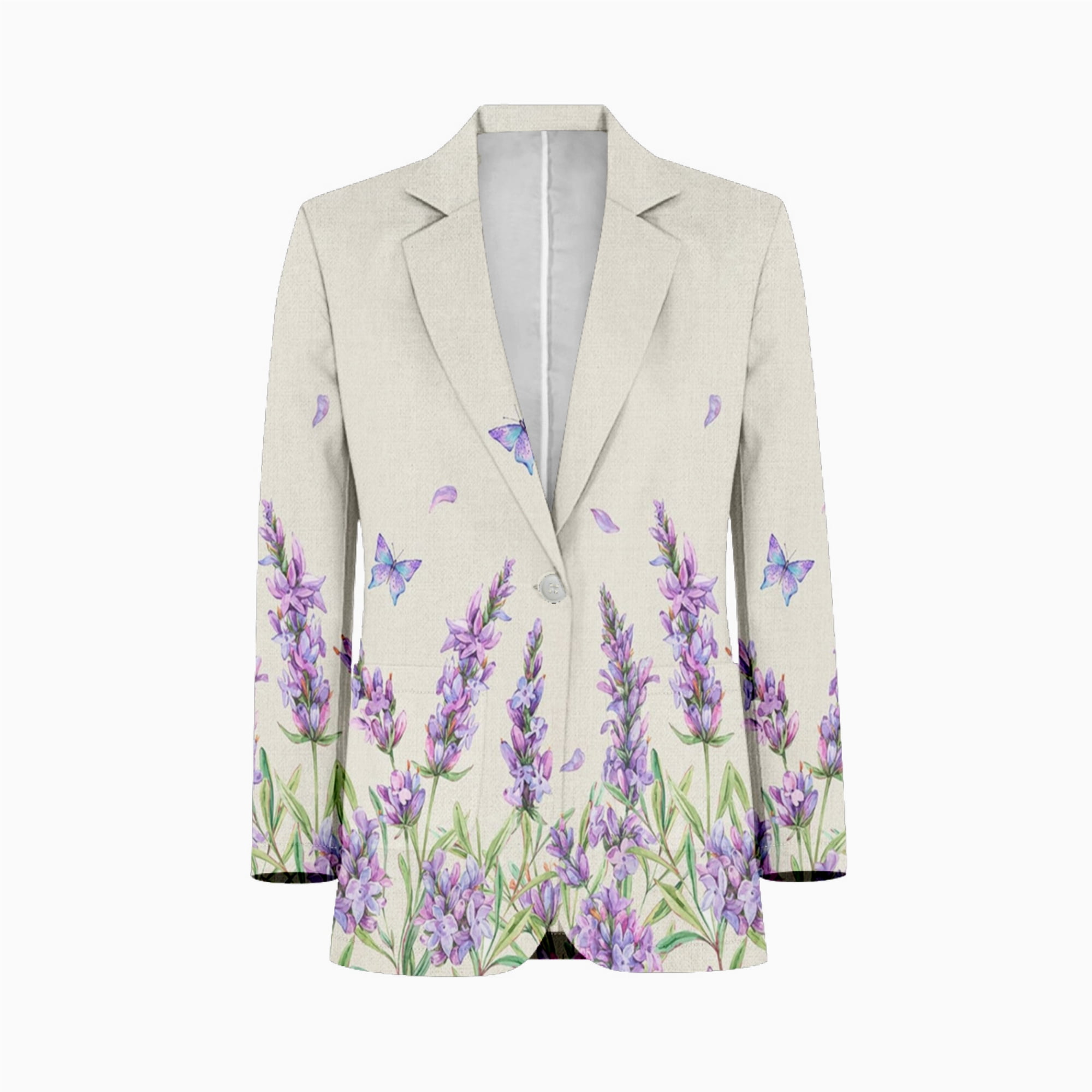 Lavender Flowers Customized Men's Suits full man Shawl Collar Gentleman ...