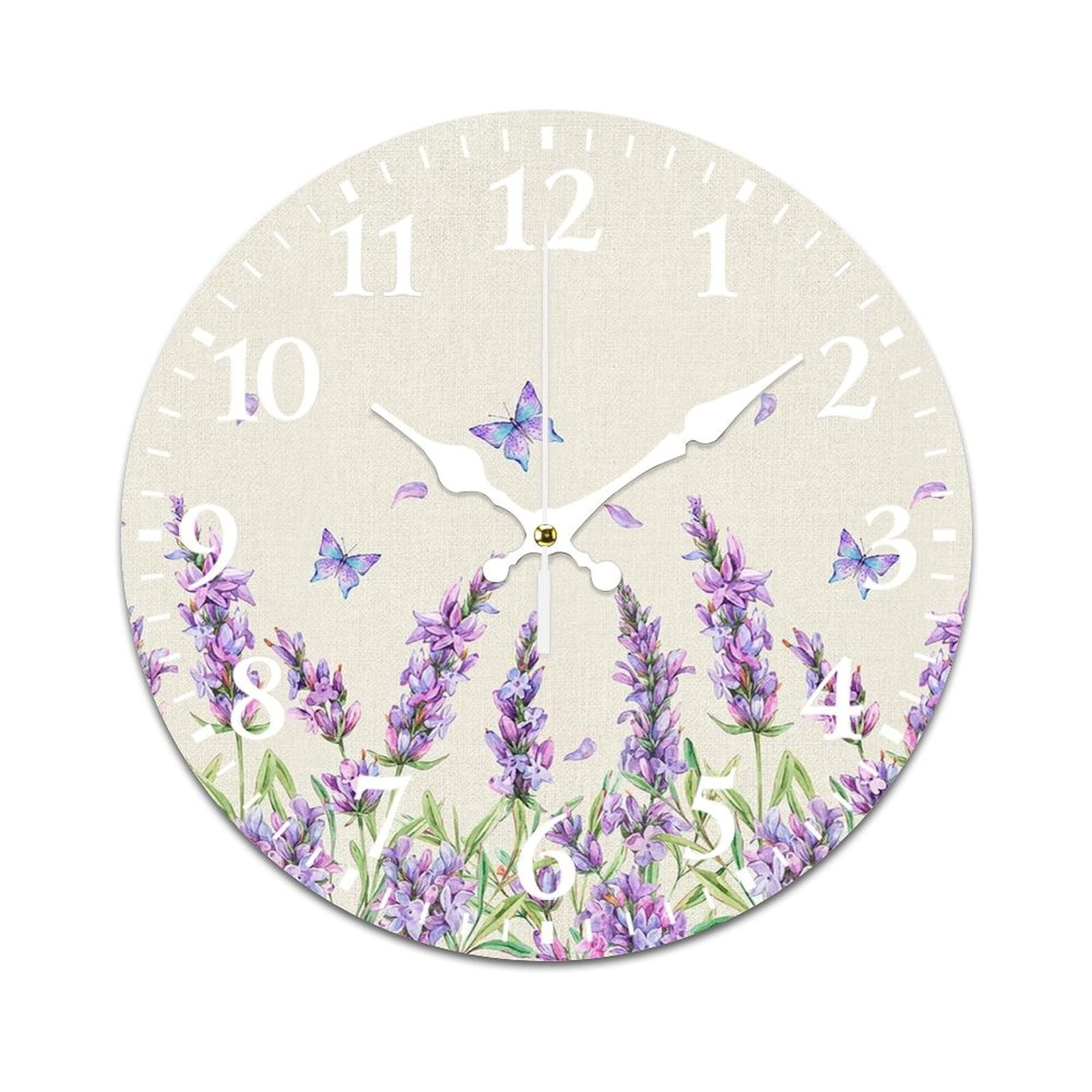 Lavender Flowers Wall Clock Modern Design Clocks Wall Hanging Home ...