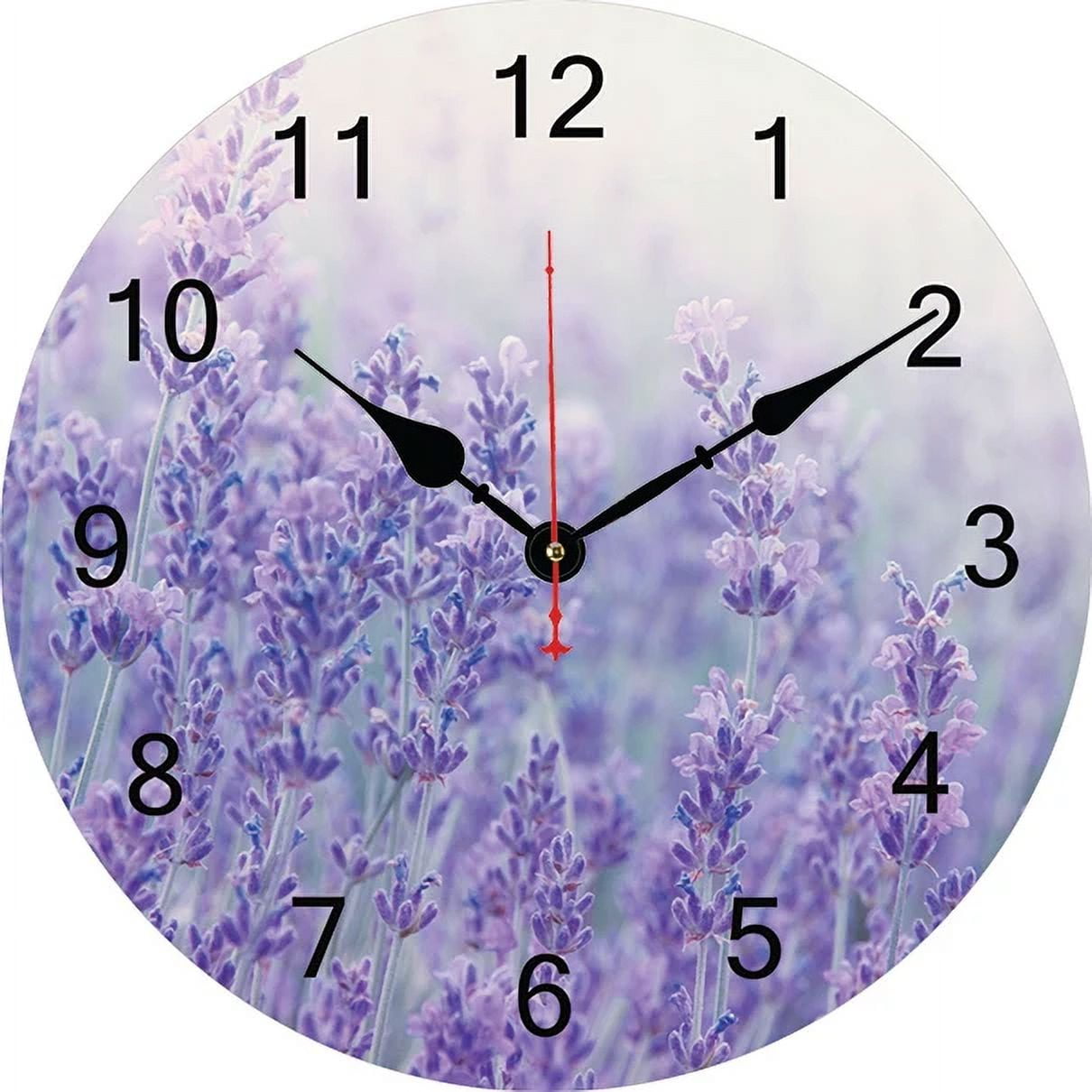Lavender Flowers Wall Clock Modern Design Living Room Bedroom Office ...