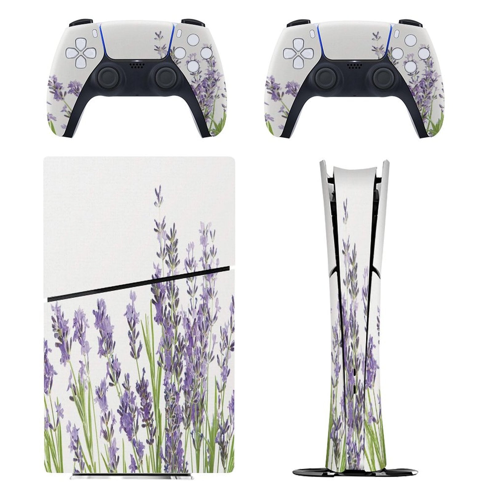 Lavender Flowers on White Background PS5/PS5 Pro/PS5 Slim Digital Disc ...