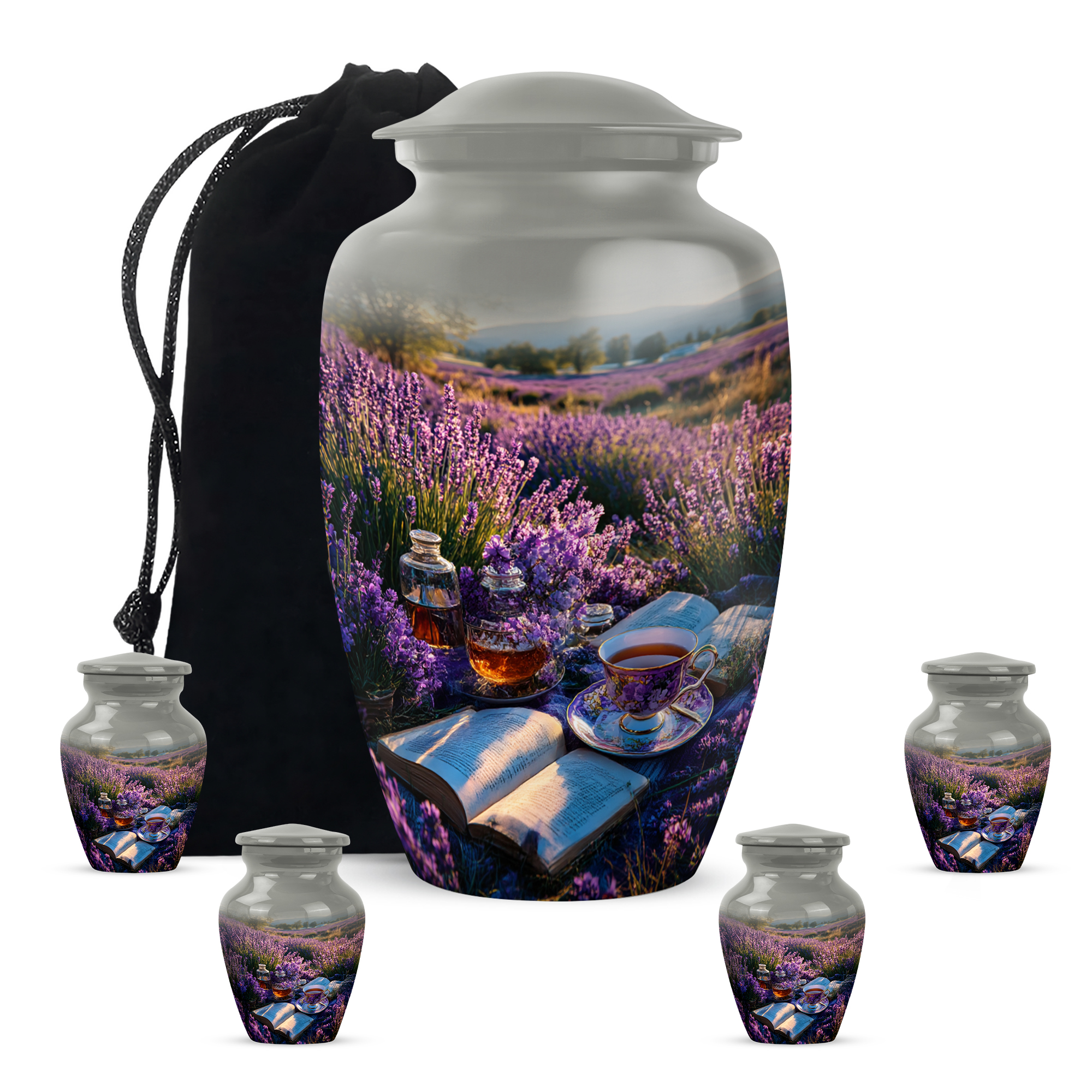 Lavender Grass Cremation Urns For Adult Ashes Women, Memorial Urns For ...