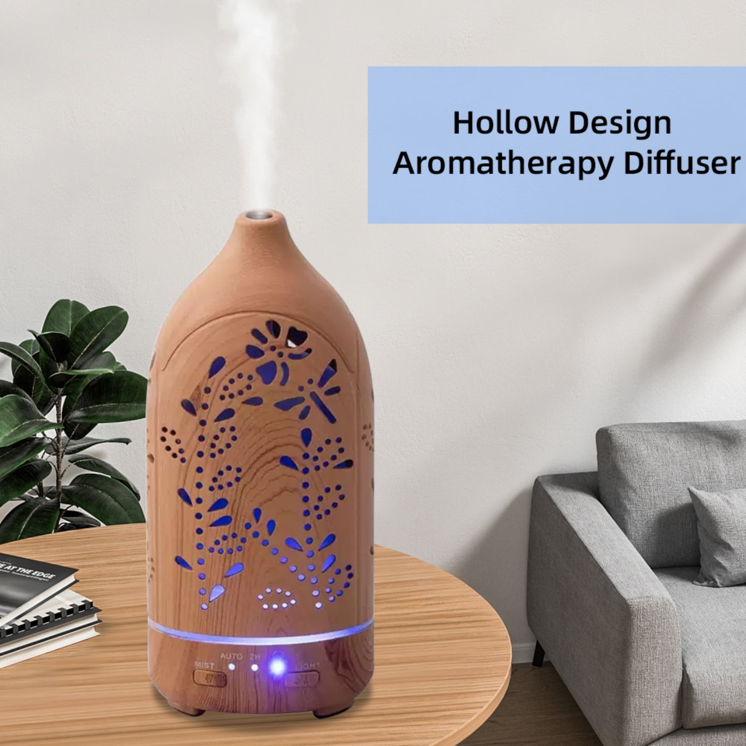 Lavender Hollow Ultrasonic Humidifier & Diffuser 7-Color LED Quiet Mist ...