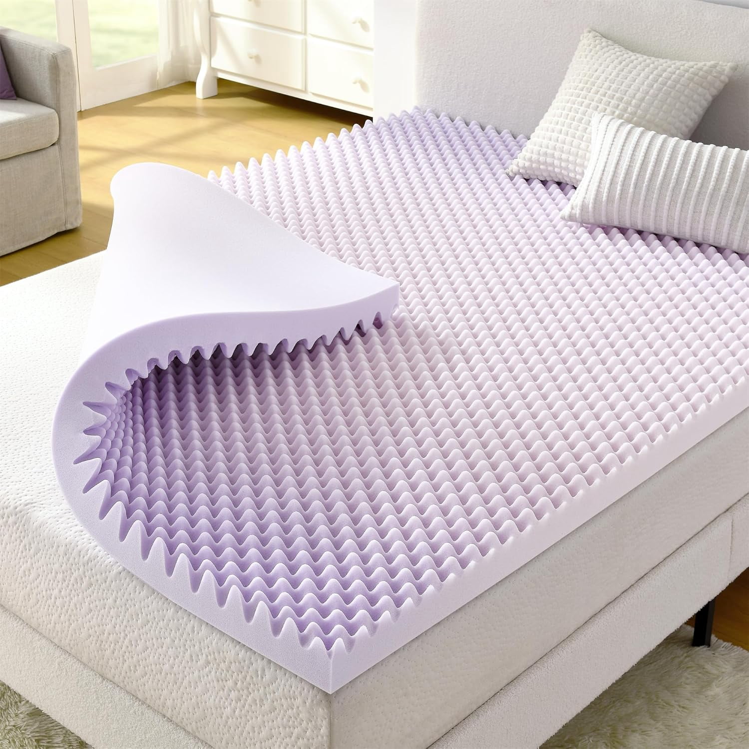 Lavender Infused Dual-Sided Mattress Topper - Available in Twin, Full ...