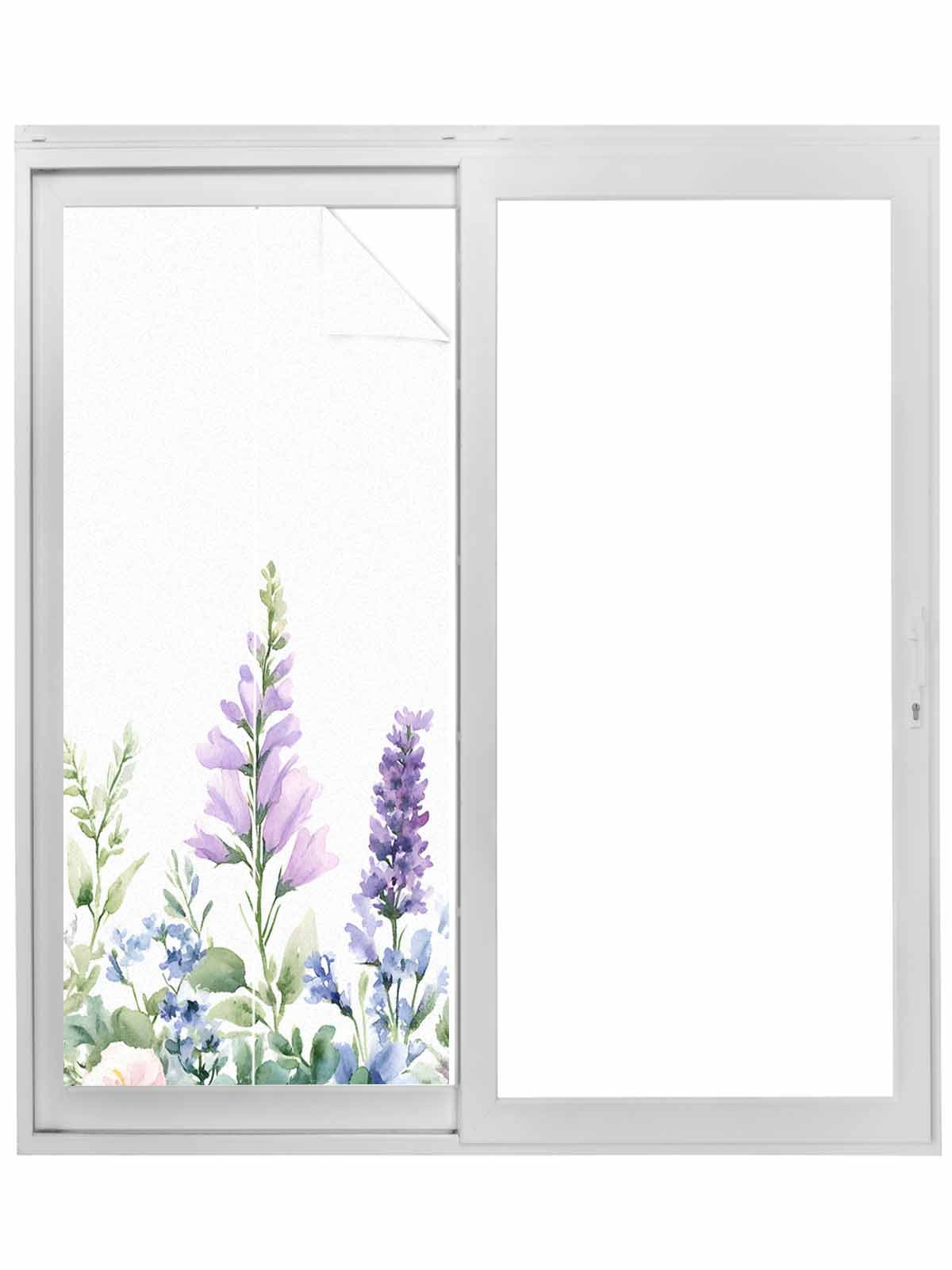 Lavender Leaf Window Privacy Film Stained Glass Window Film Decorative ...