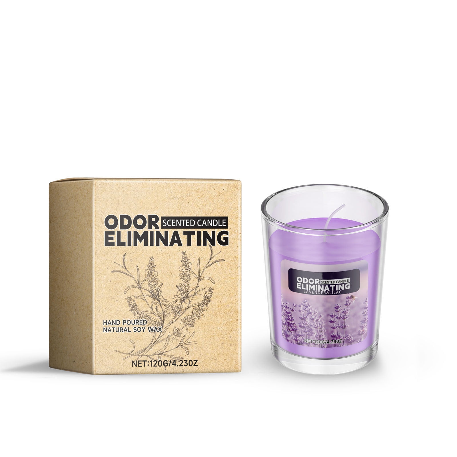 Lavender Lilac Flower Odourless Home Aromatherapy Candle, Premium Soy ...