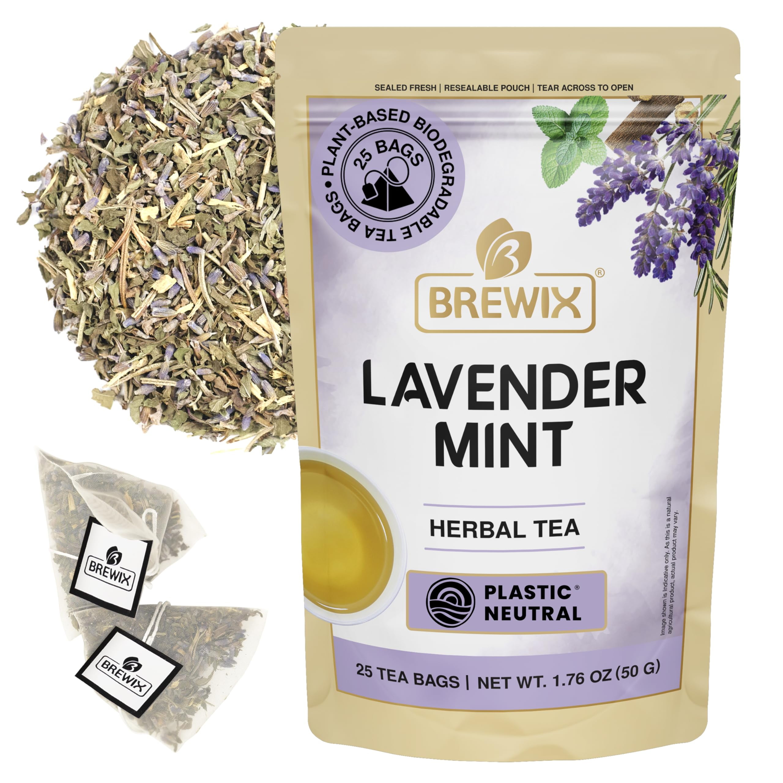 , Lavender Mint (25 Pyramid Tea Bags) | Herbal Tea Bags, Caffeine Free ...
