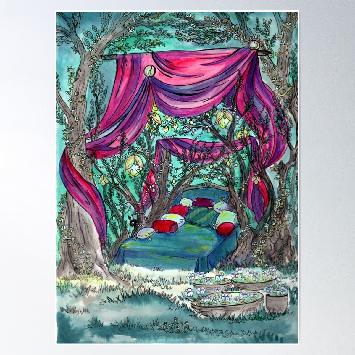 Lavender Napping Place Poster Wall Art, Modern Wall Decor For Living ...