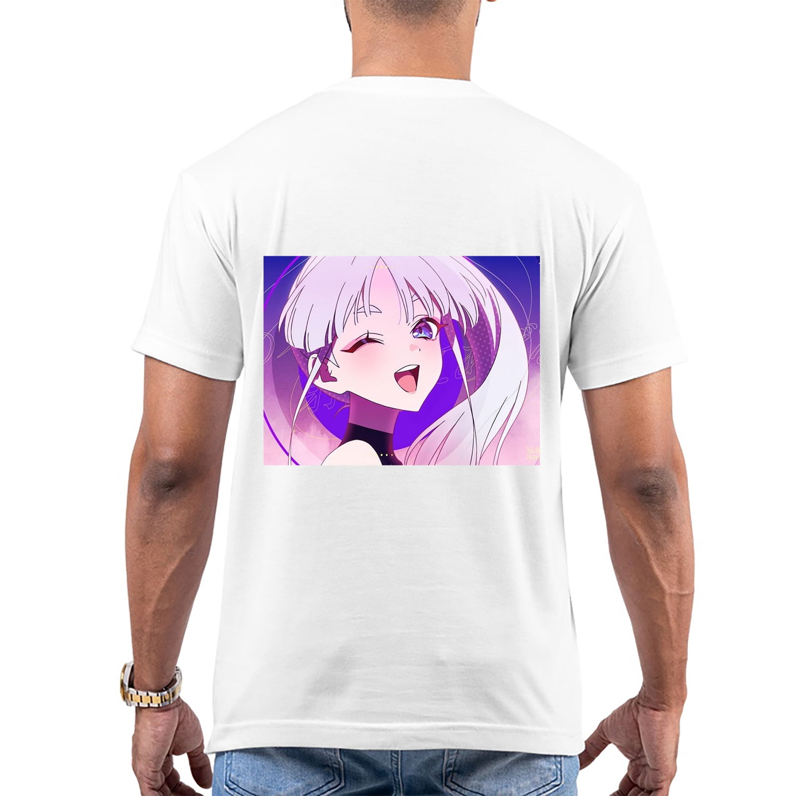 Lavender Neon Wink Kaguya's Silver-Haired Modern Anime Girl Graphic ...