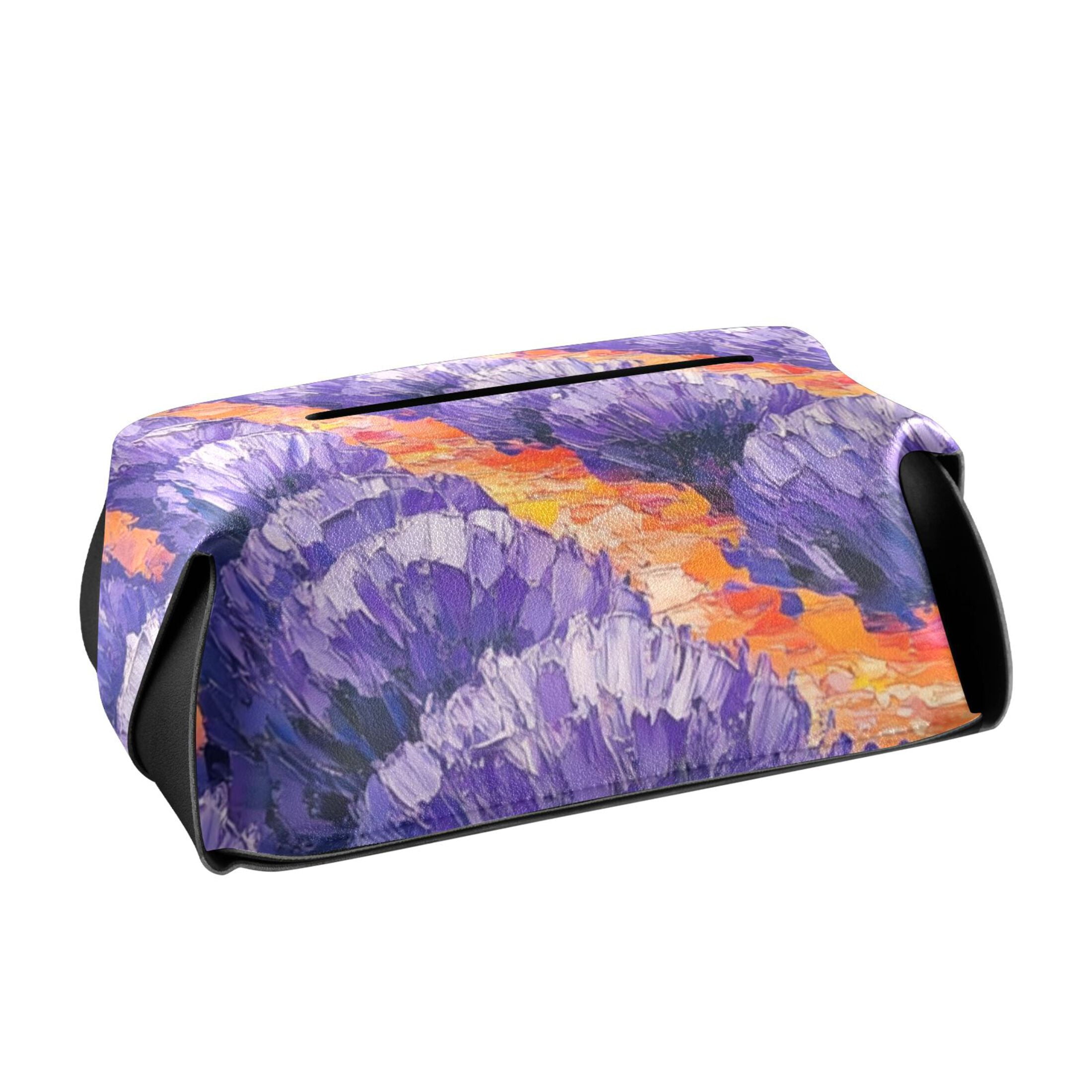 Lavender Oil Painting Tissue Box Cover Leather Square Rectangle Tissue ...