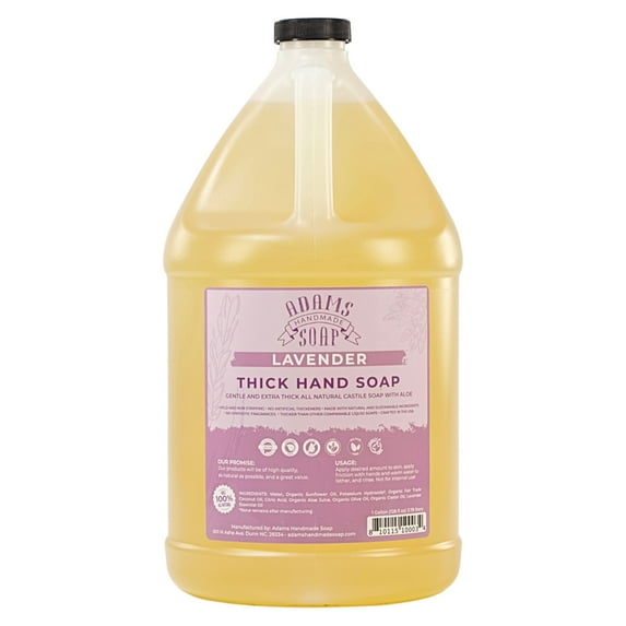 Lavender Organic Liquid Castile Hand Soap, 1 Gallon Refill by Adams ...