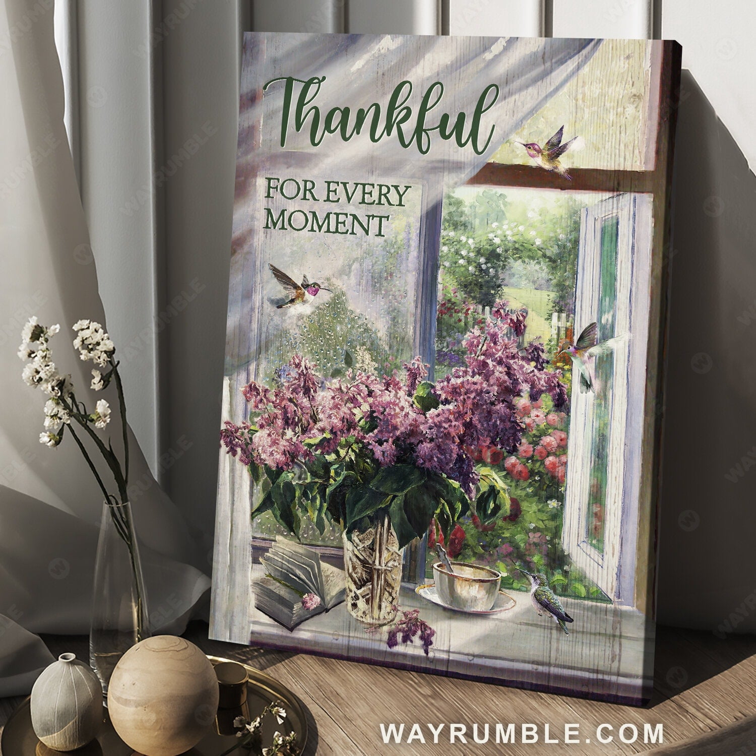 Lavender Painting Peaceful Drawing Hummingbird Thankful For Every ...