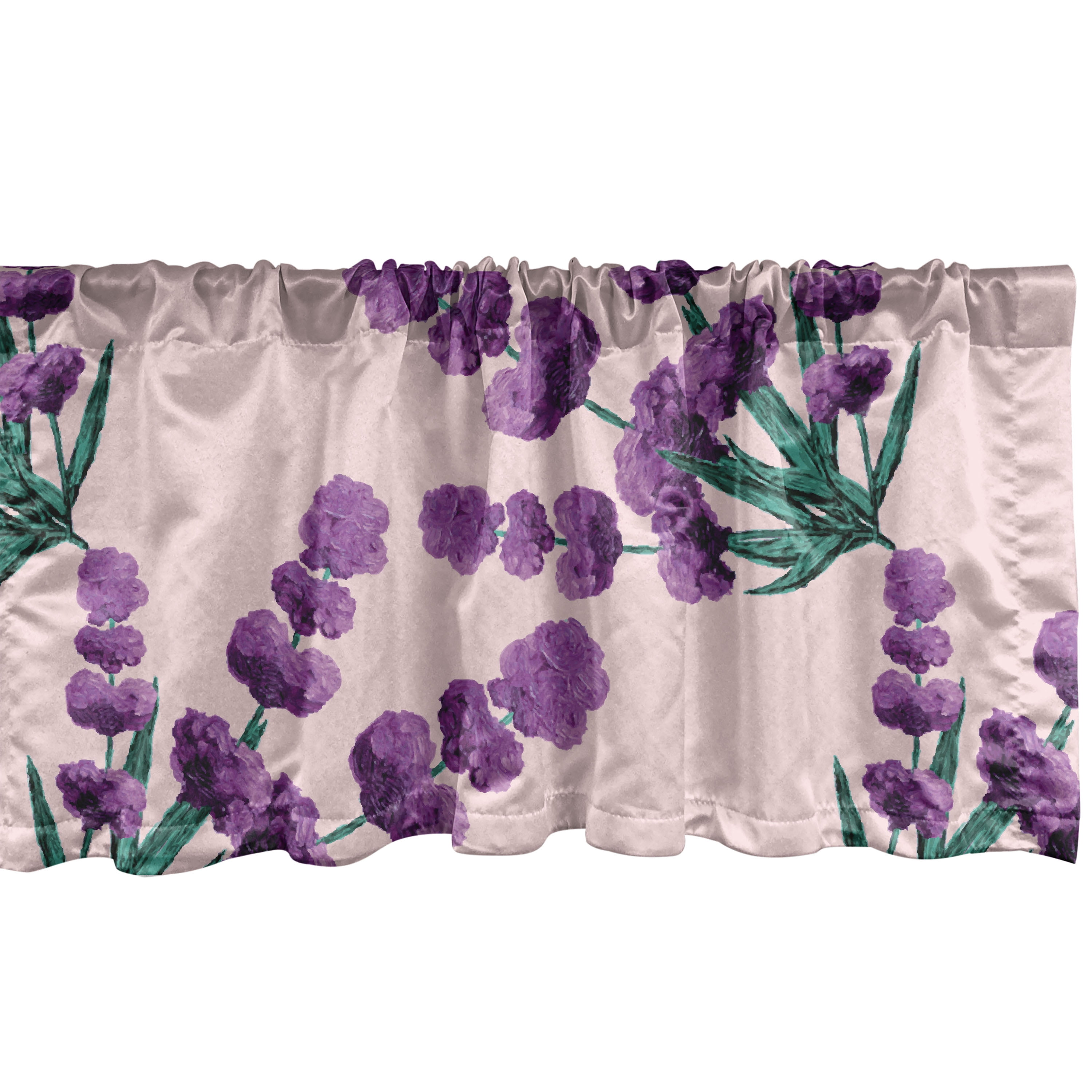 Lavender Pattern Window Valance, Watercolor Romantic Botany Artwork ...
