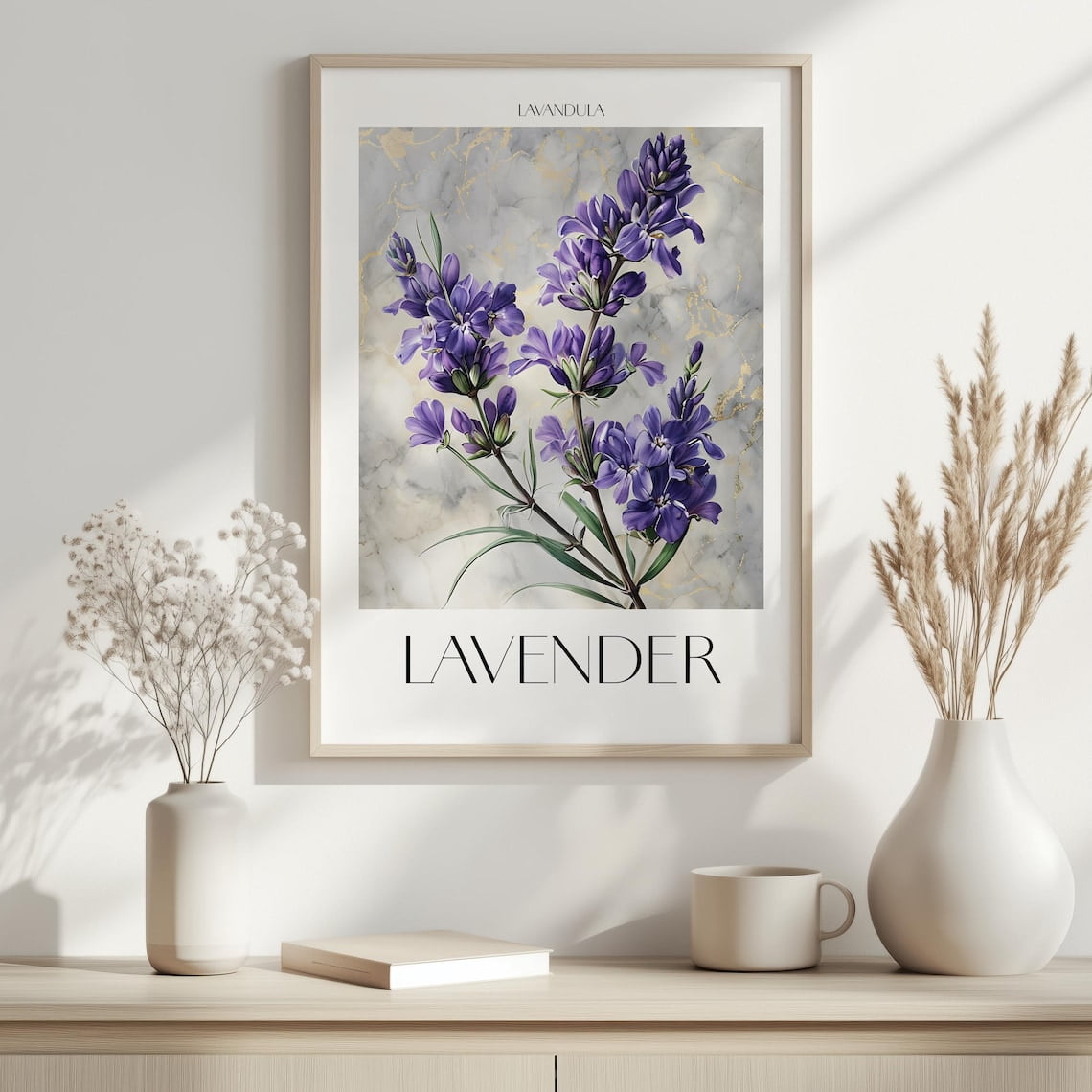 Lavender Print, Purple Floral Wall Art, Elegant Botanical Poster ...