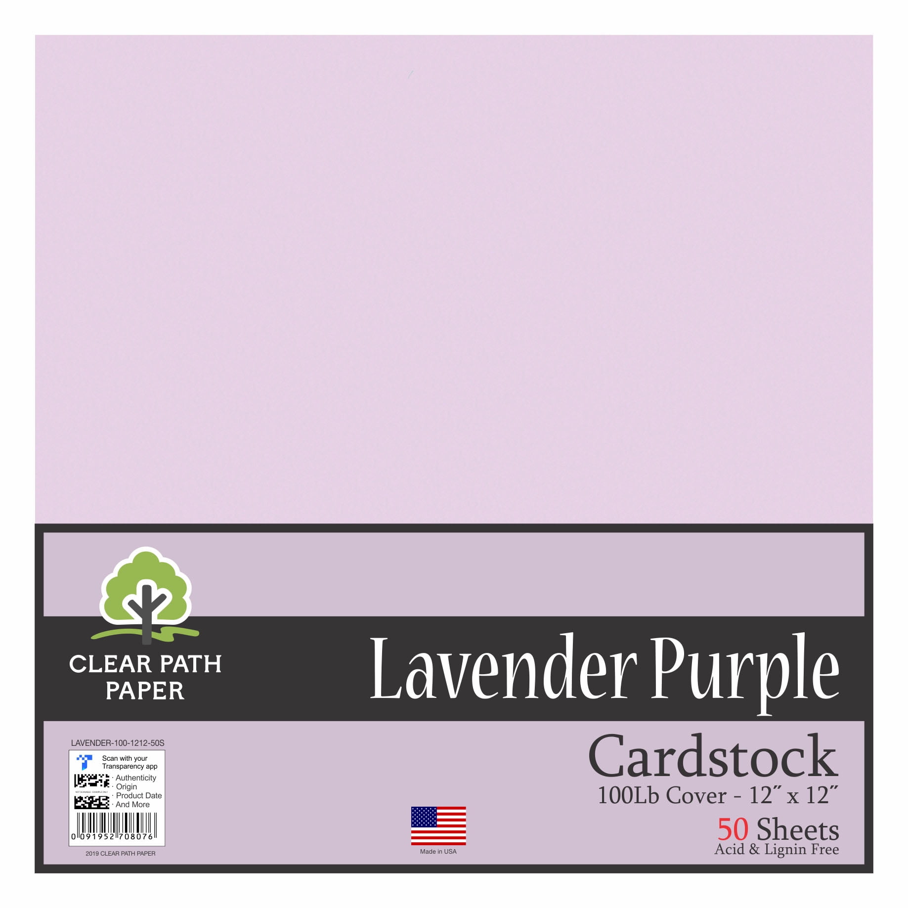 Lavender Purple Cardstock - 12 x 12 inch - 100Lb Cover - 50 Sheets ...