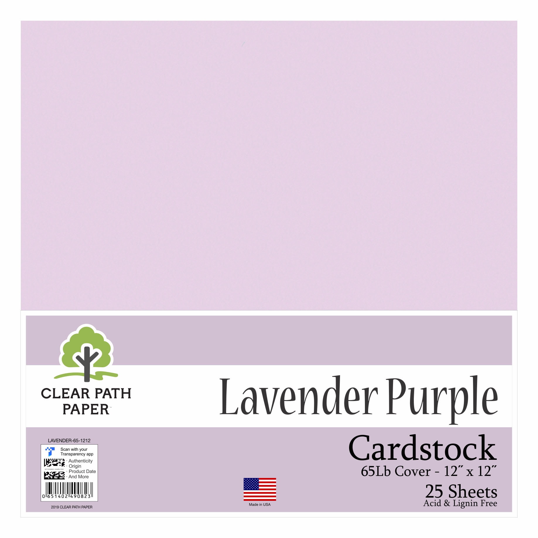 Lavender Purple Cardstock - 12 x 12 inch - 65Lb Cover - 25 Sheets ...