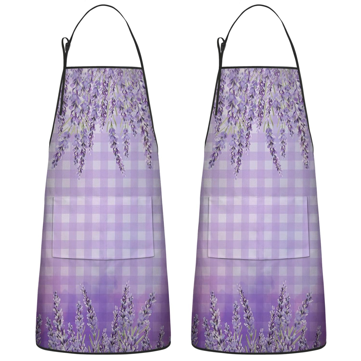 Lavender Purple Couple Aprons with Pocket Chef Aprons Waterproof Bib ...