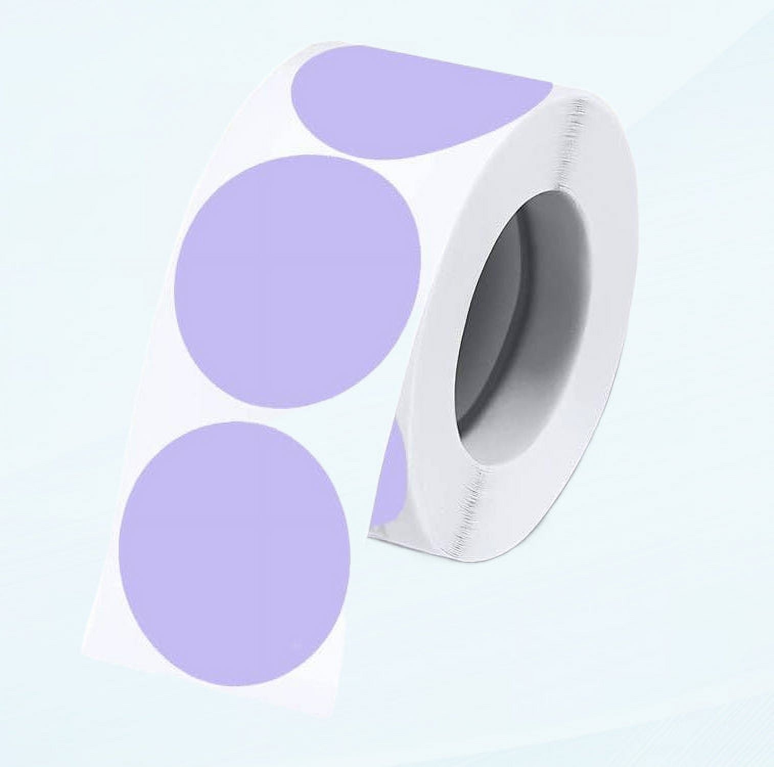 Lavender Purple Direct Thermal Sticker 2 Inch Round Circle Thermal ...