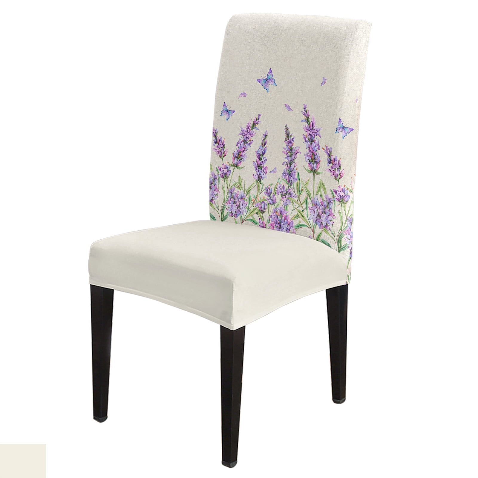 Lavender Purple Flowers Chair Cover 6pcs for Dining Room Banquet Party ...