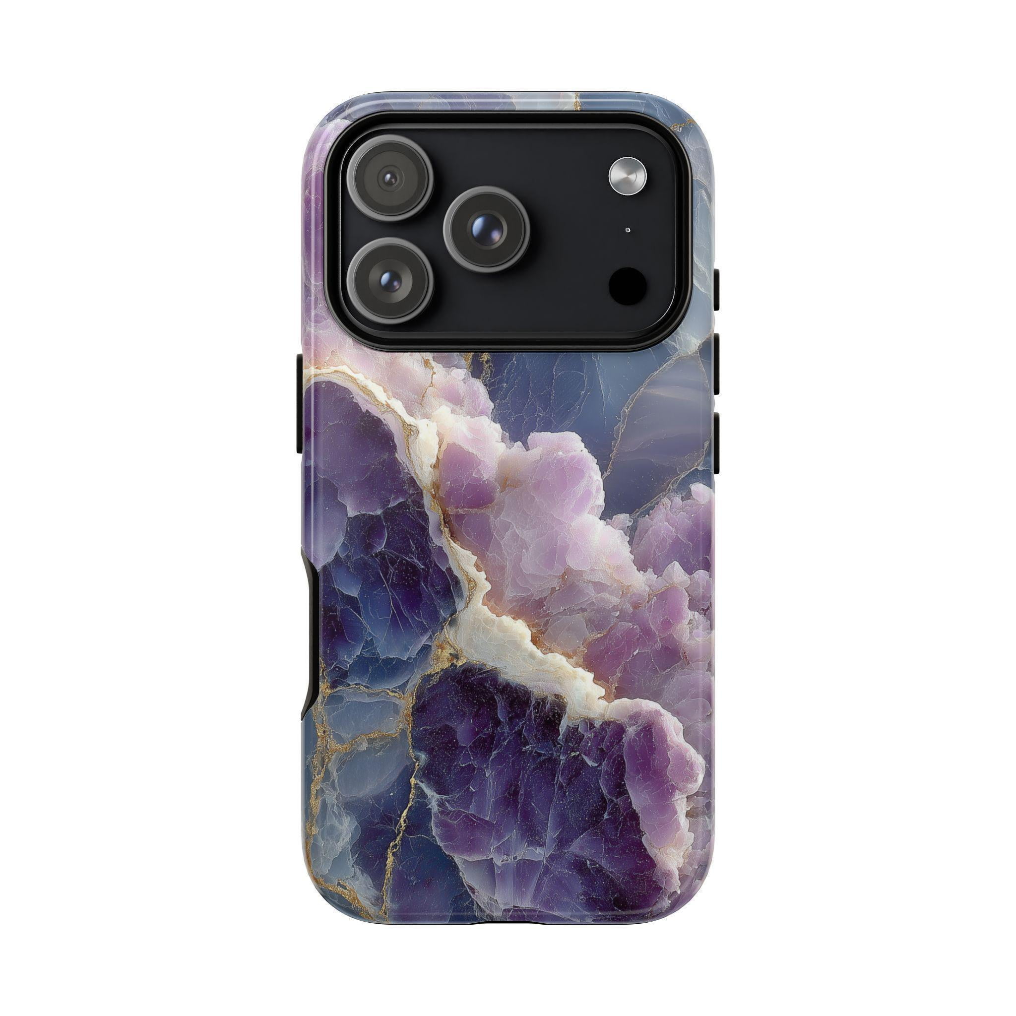 Lavender Purple Marble Stone White Quartz Texture Phone Case 17 16 15 ...