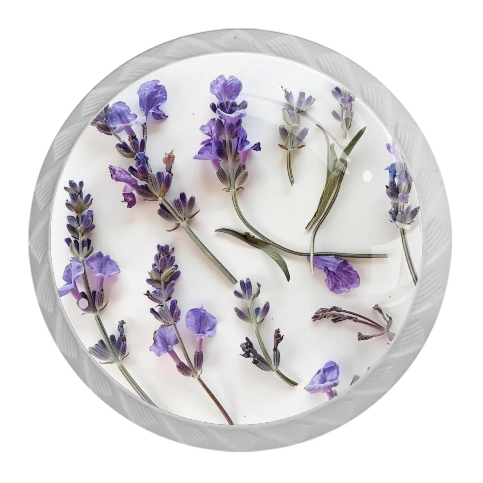 Lavender Purple Pattern Cabinet Knobs, Stainless Steel Kitchen Knobs ...
