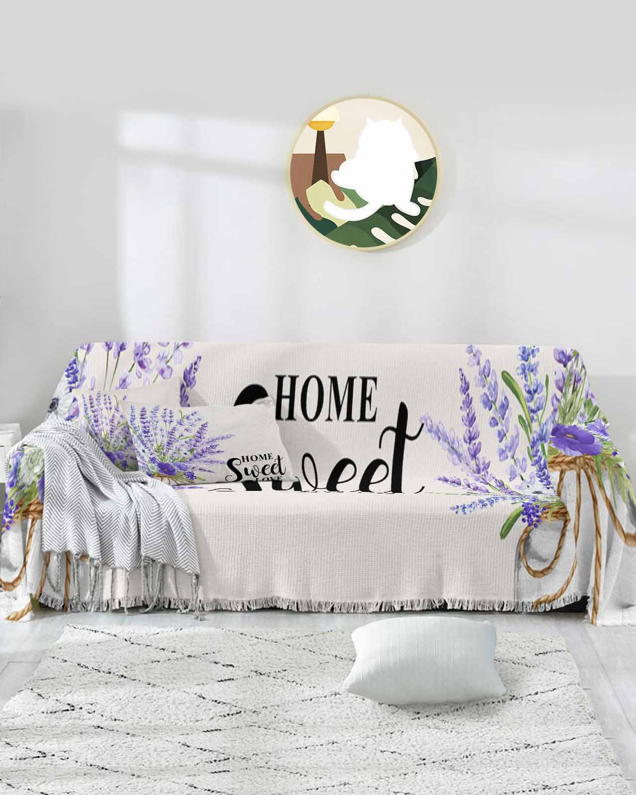 Lavender Purple Sofa Covers for 3 Cushion Couch,Washable Sectional & L ...